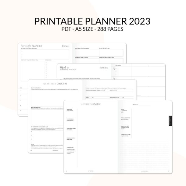 LH Planner - Printable Pdf - 2023 Weekly A5 - LH AGENDA & Co.