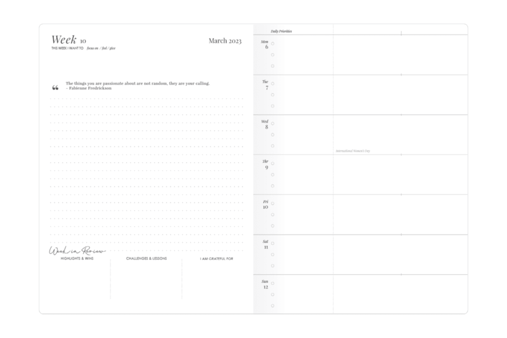 LH Planner - Printable Pdf - 2023 Weekly A5 - LH AGENDA & Co.